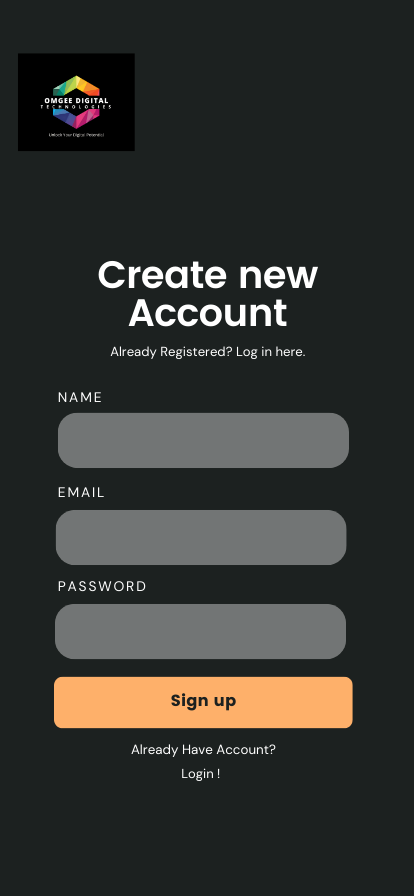 Signup - OMGEE DIGITAL TECHNOLOGIES